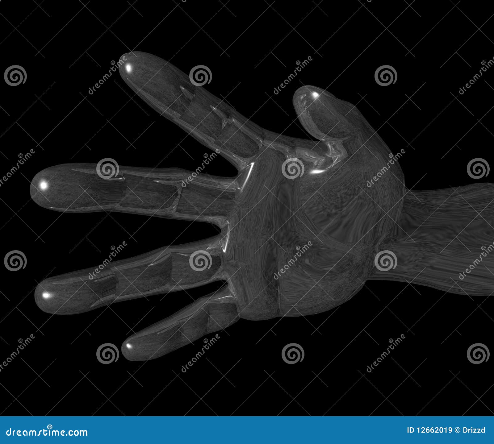 Chrome metal hand stock illustration. Illustration of gesture - 12662019