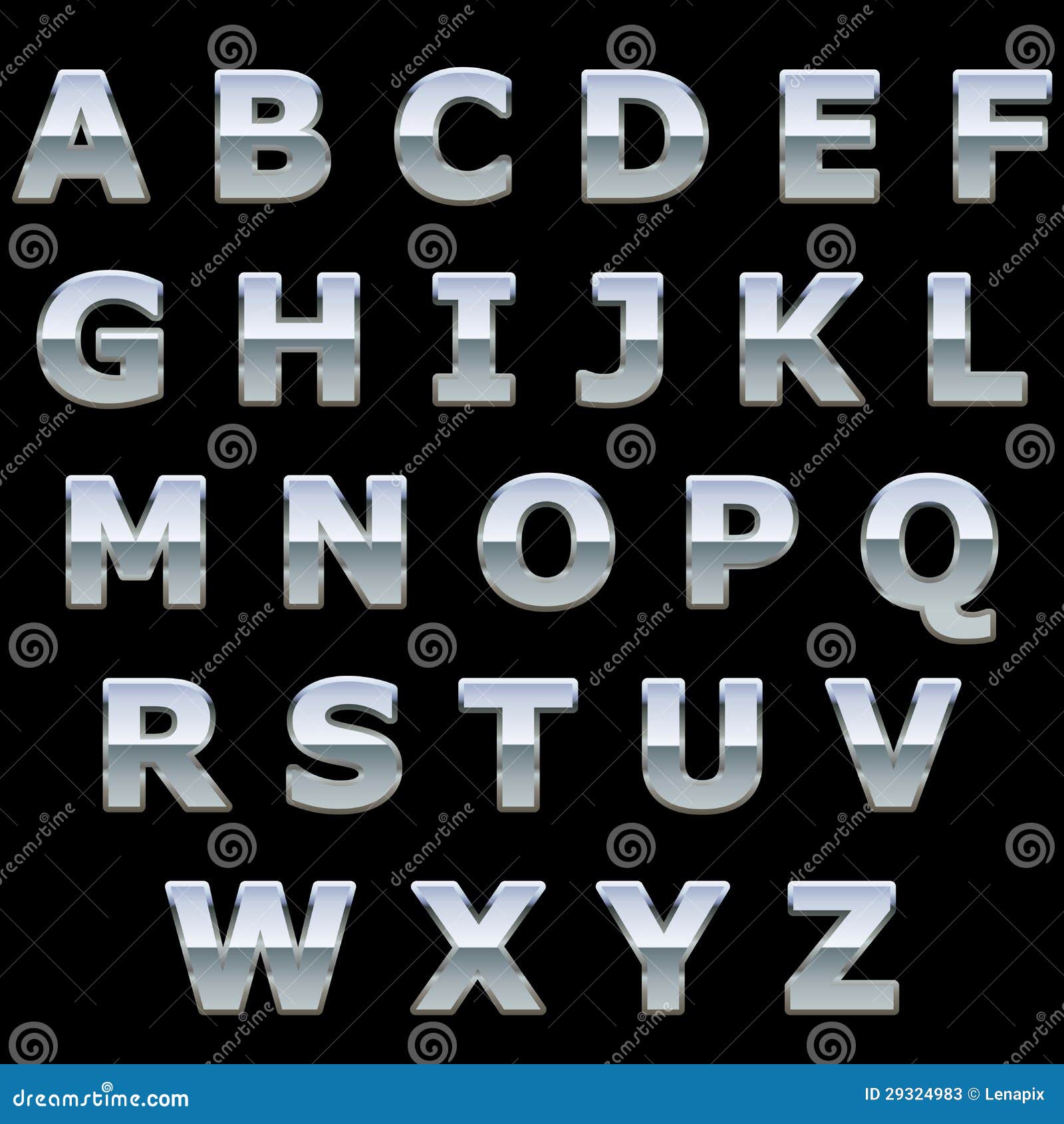 Chrome metal shiny letters stock vector. Illustration of industrial ...