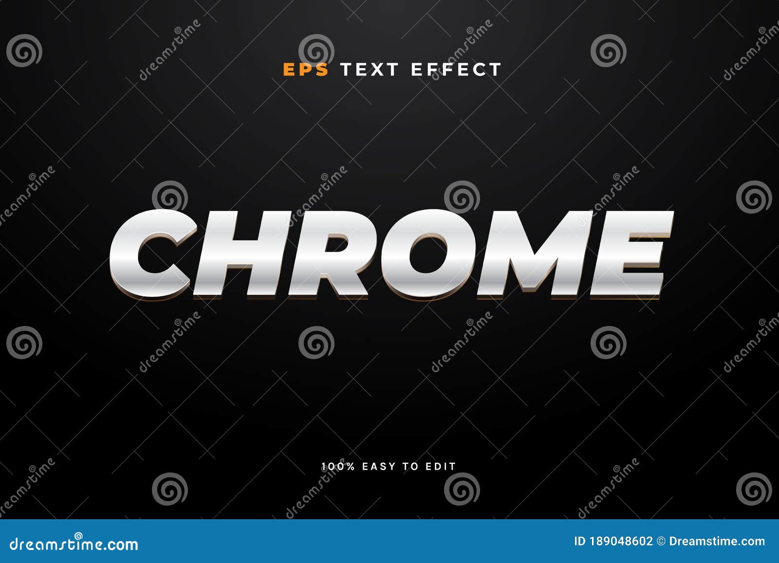 Chrome metal text effect stock vector. Illustration of creative - 189048602