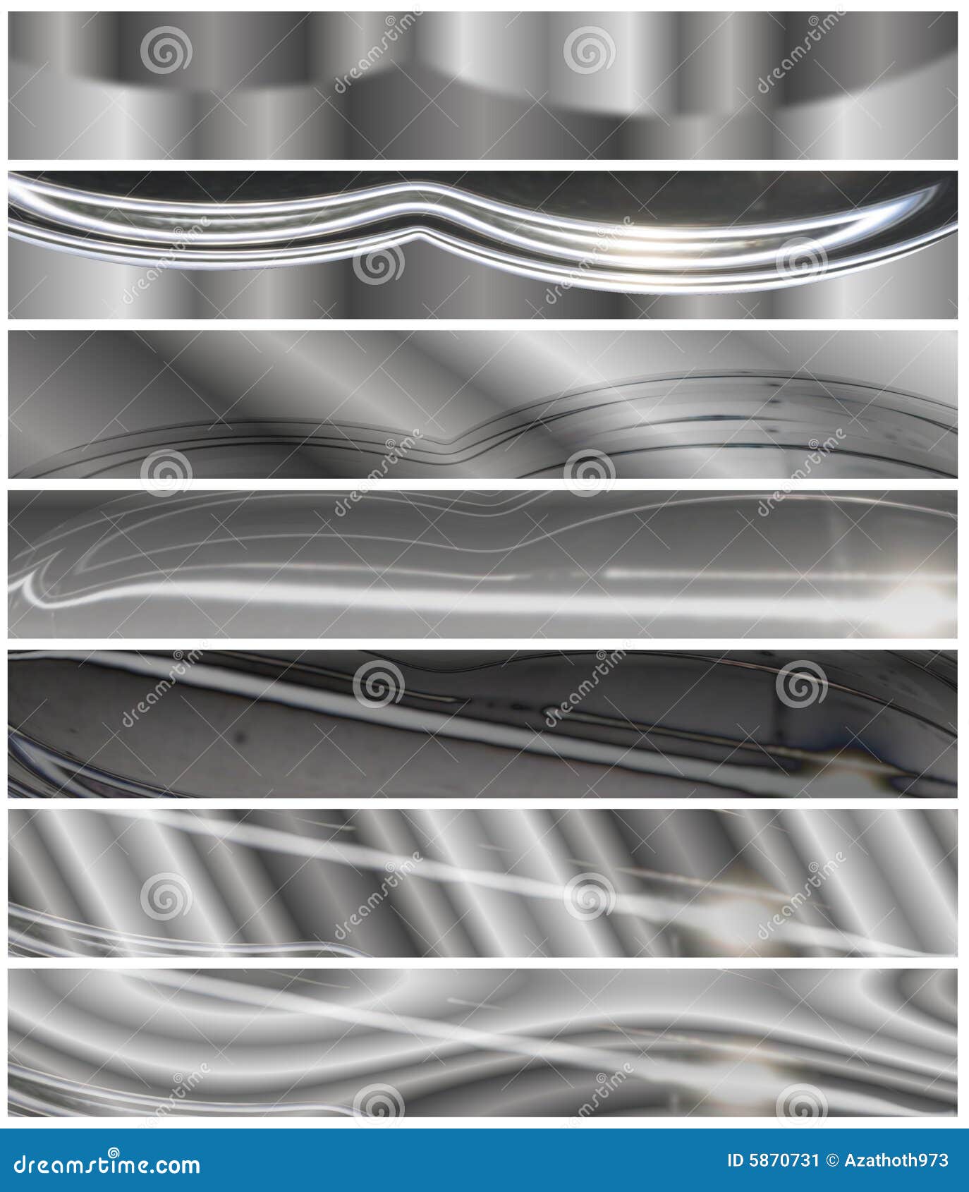 Chrome Metallic Headers Set Stock Illustration - Illustration of ...