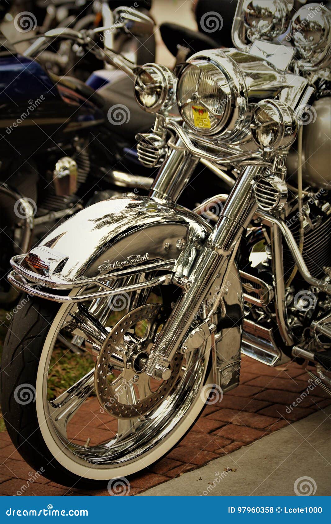 Chrome Motorcycle with Chrome Accessories Stock Photo - Image of mortor ...