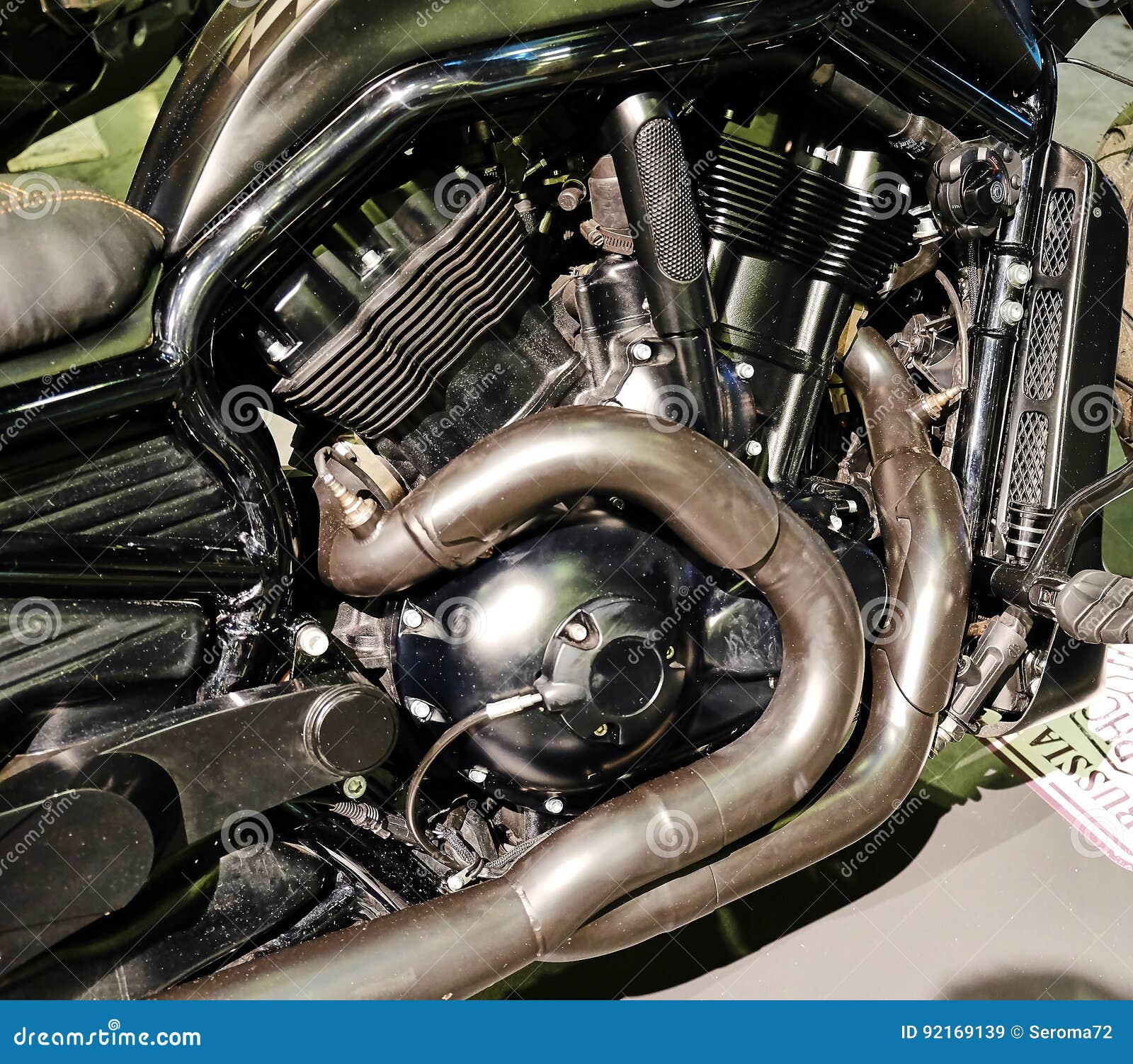 Chrome motorcycle engine stock image. Image of iron, metal - 92169139