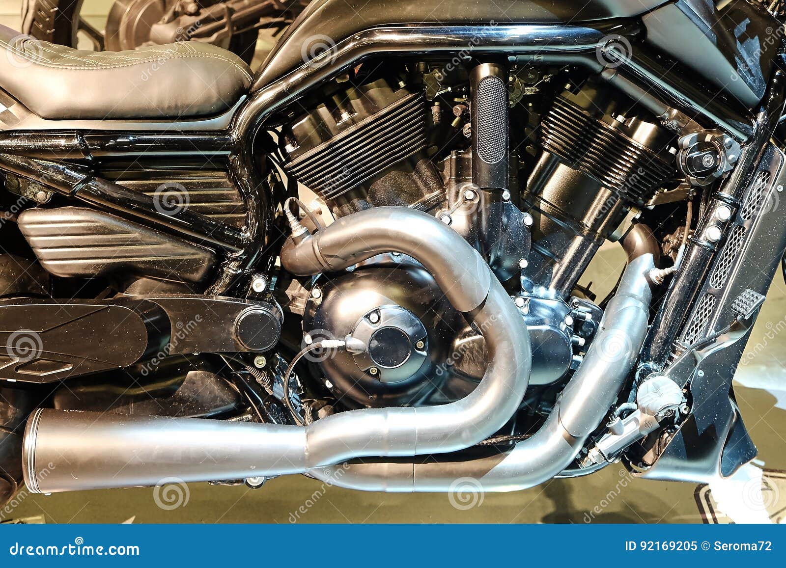Chrome motorcycle engine stock image. Image of freedom - 92169205