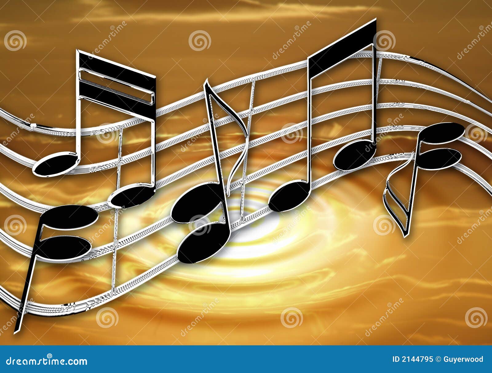 Chrome Music Notes & Stave Stock Photo | CartoonDealer.com #3510360