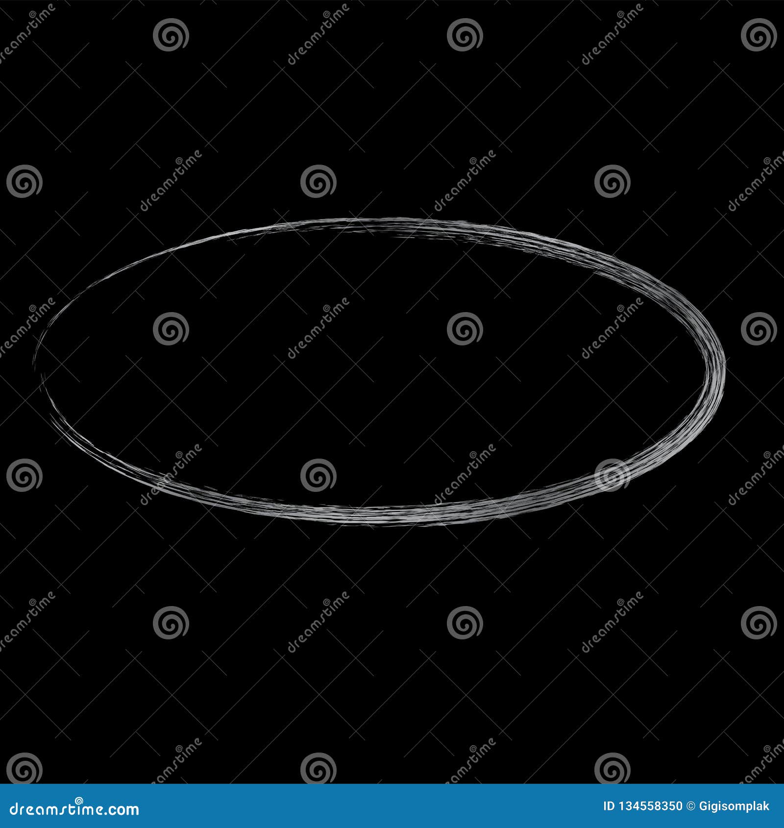 Chrome Oval Frame, at Black Background Stock Vector - Illustration of ...