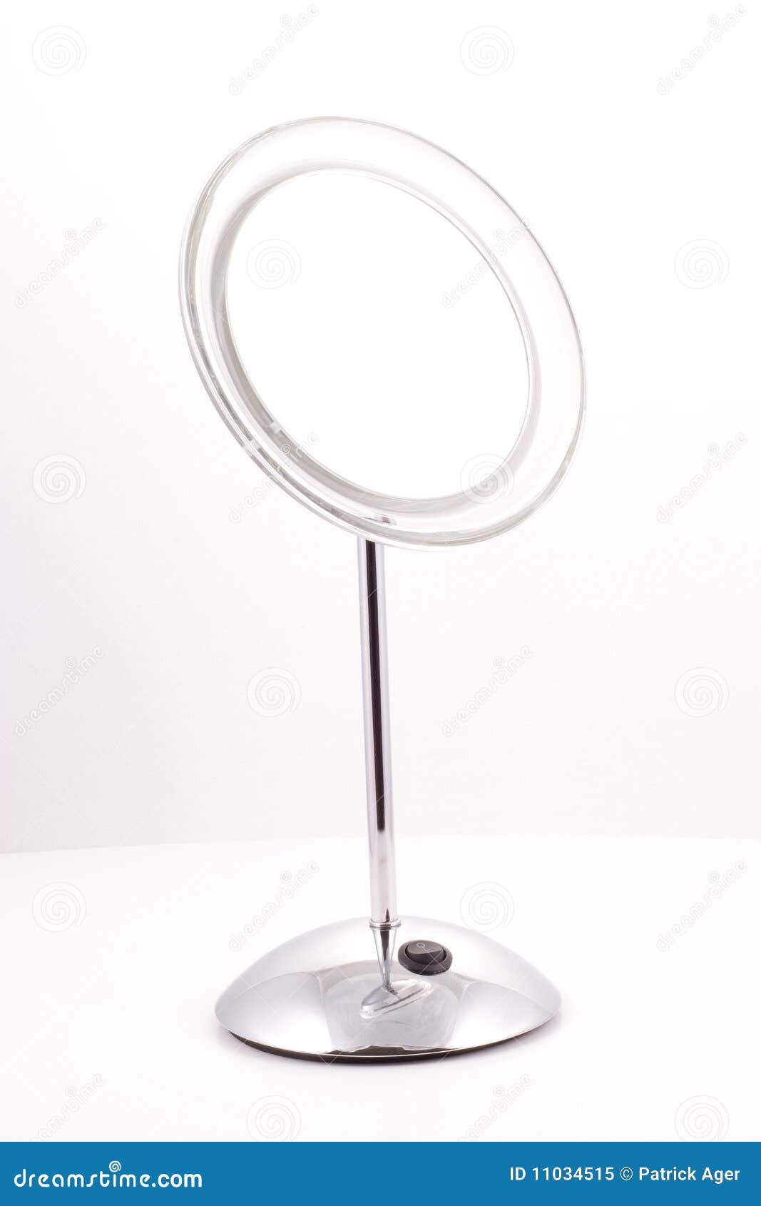 Chrome Oval Mirror with Stand Stock Image - Image of copy, chrome: 11034515