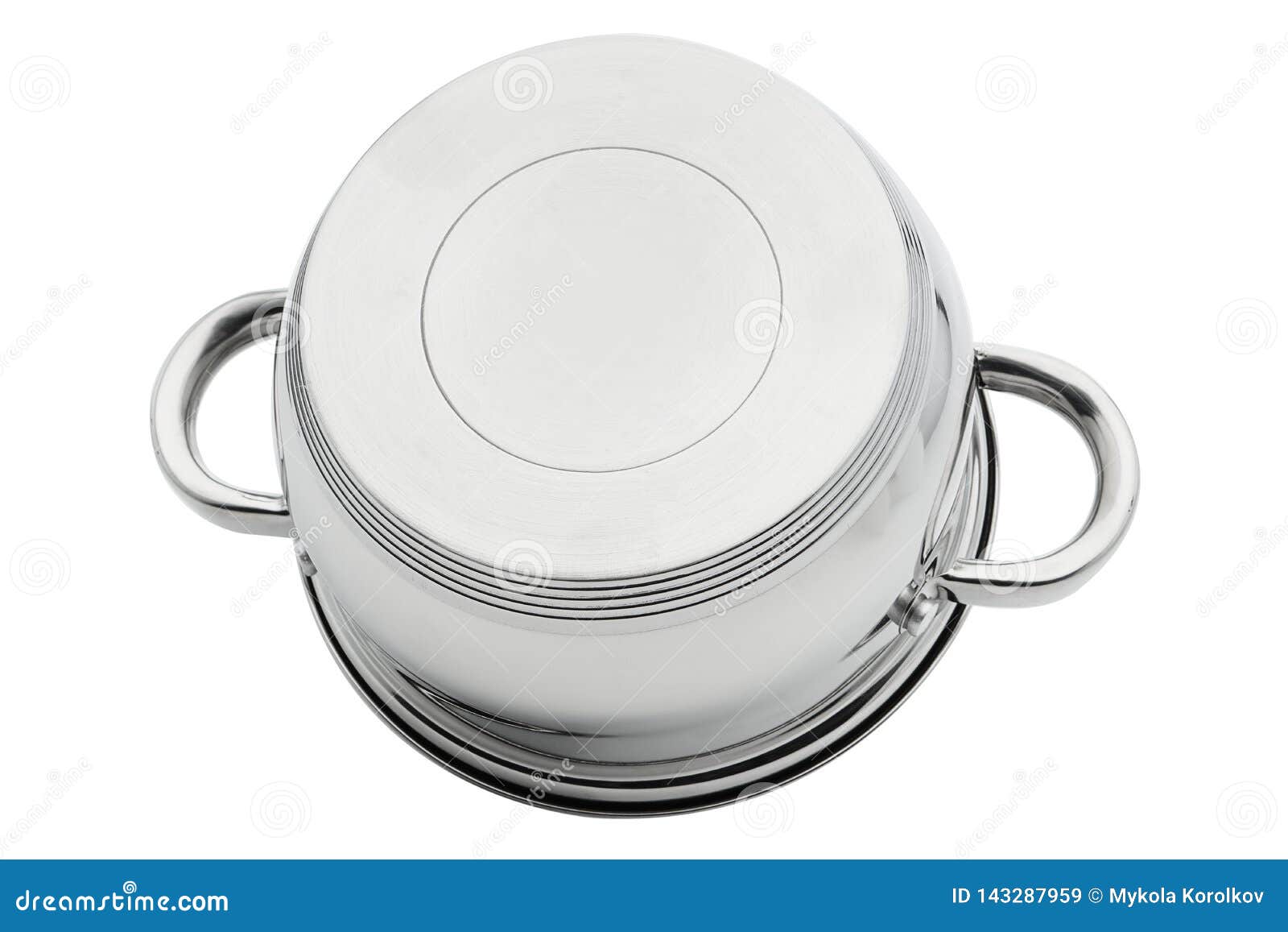 Chrome Pan Inverted Bottom Isolate on a White Background. Stock Image ...