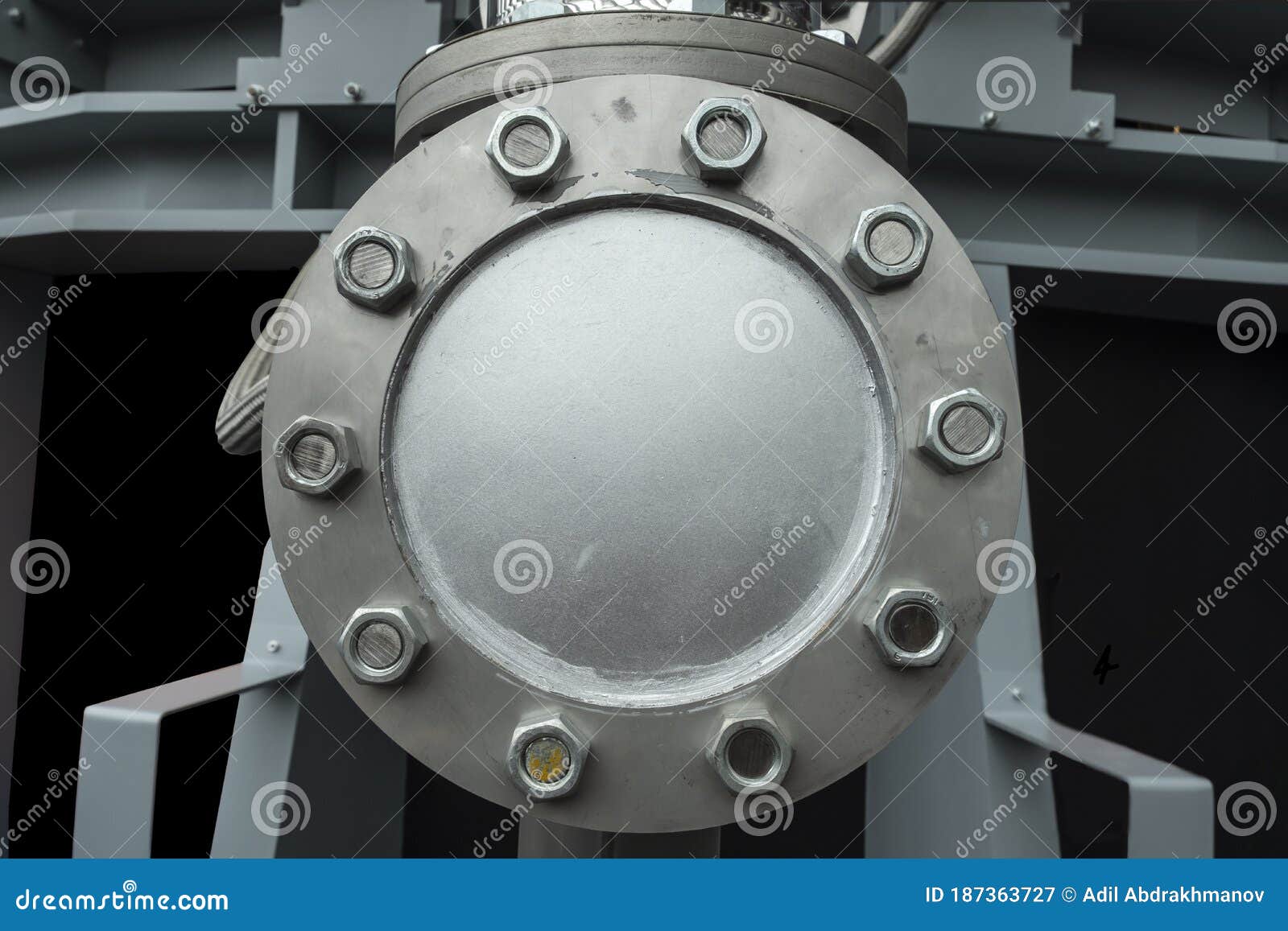 Pipe Flange Connecting Between Pipe And Water Tank Stock Photo ...