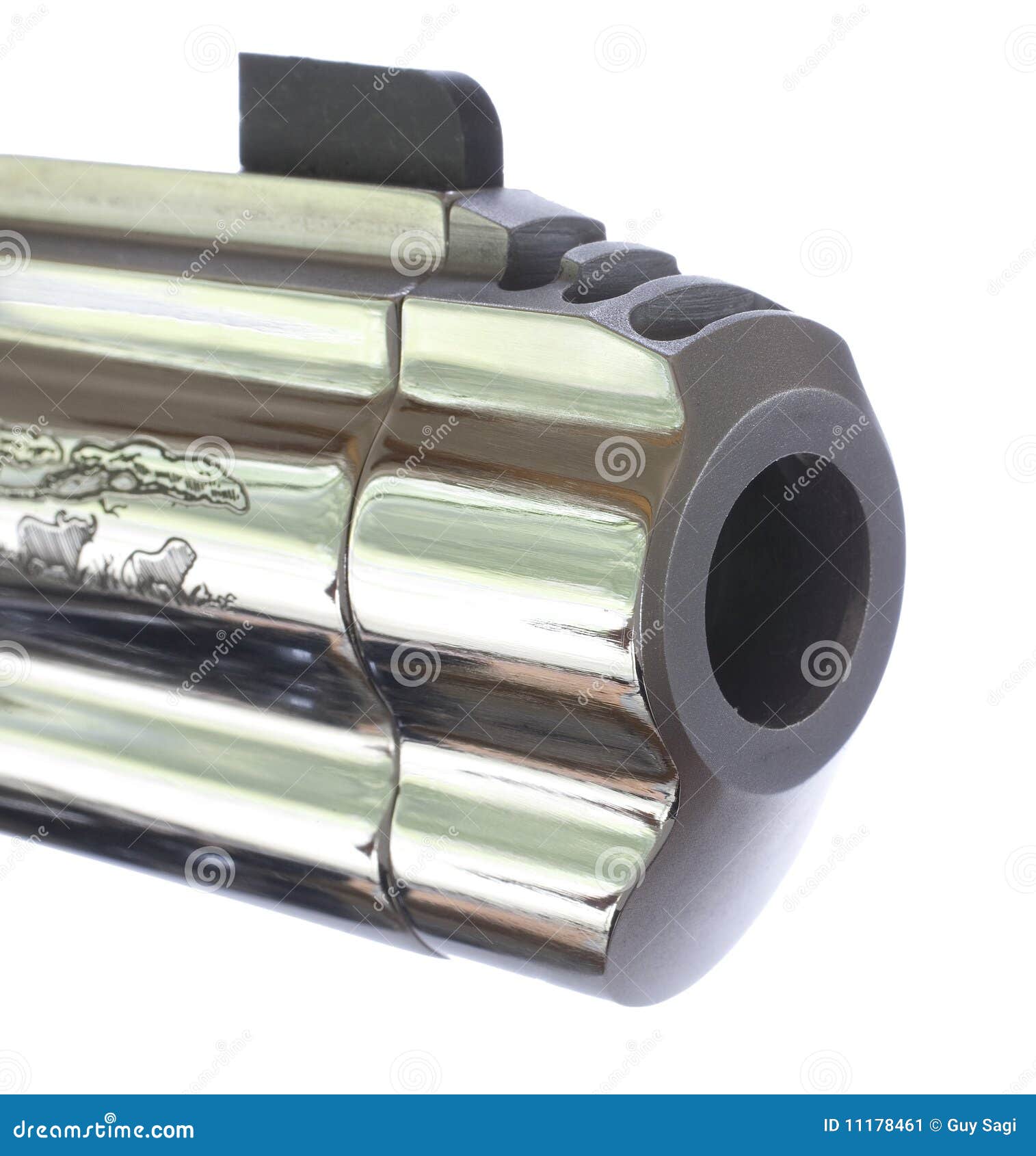 Chrome pistol barrel stock image. Image of weapon, barrel - 11178461