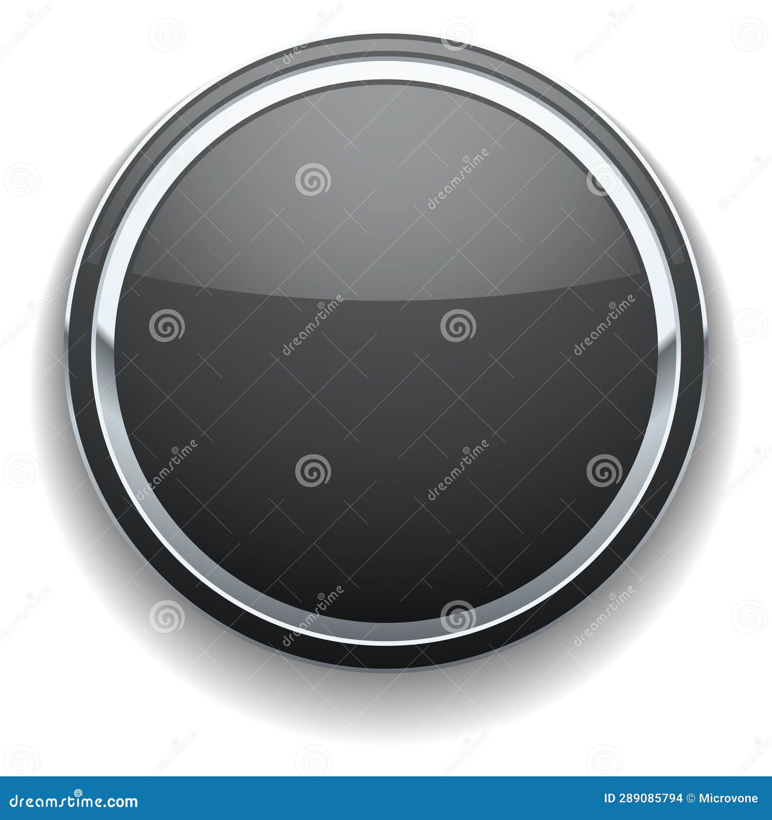 Chrome Plastic Round Button. Realistic Interface Element Stock Illustration - Illustration of ...