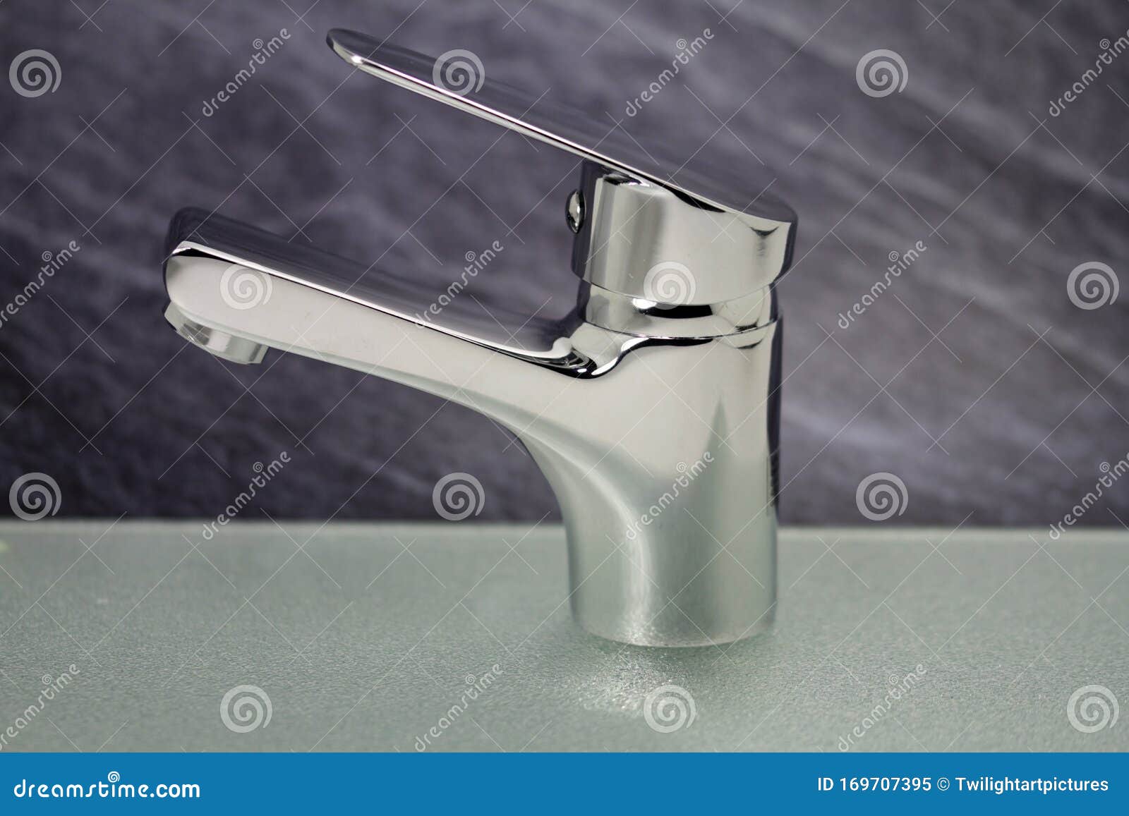 Chrome-plated, Modern Water Tap without Function Stock Image - Image of ...