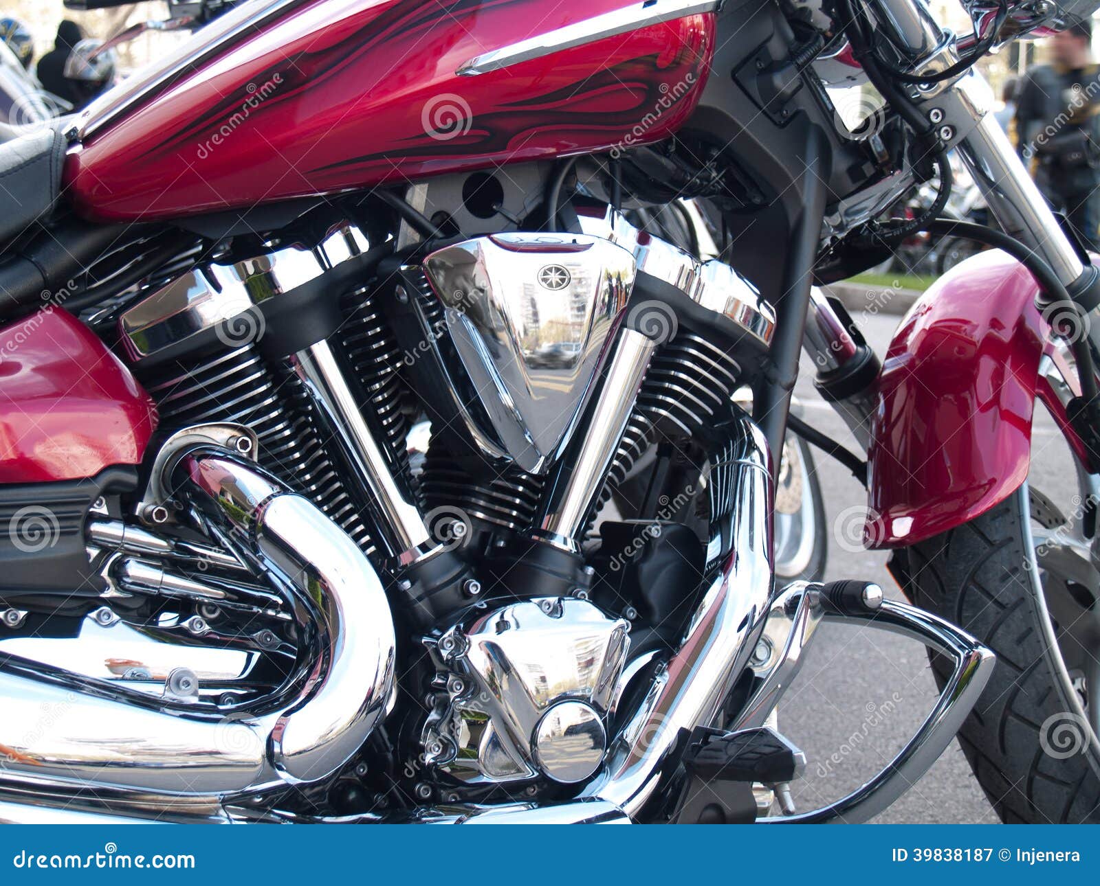 Chrome Plated Motorcycle Engine Stock Image - Image of closeup ...