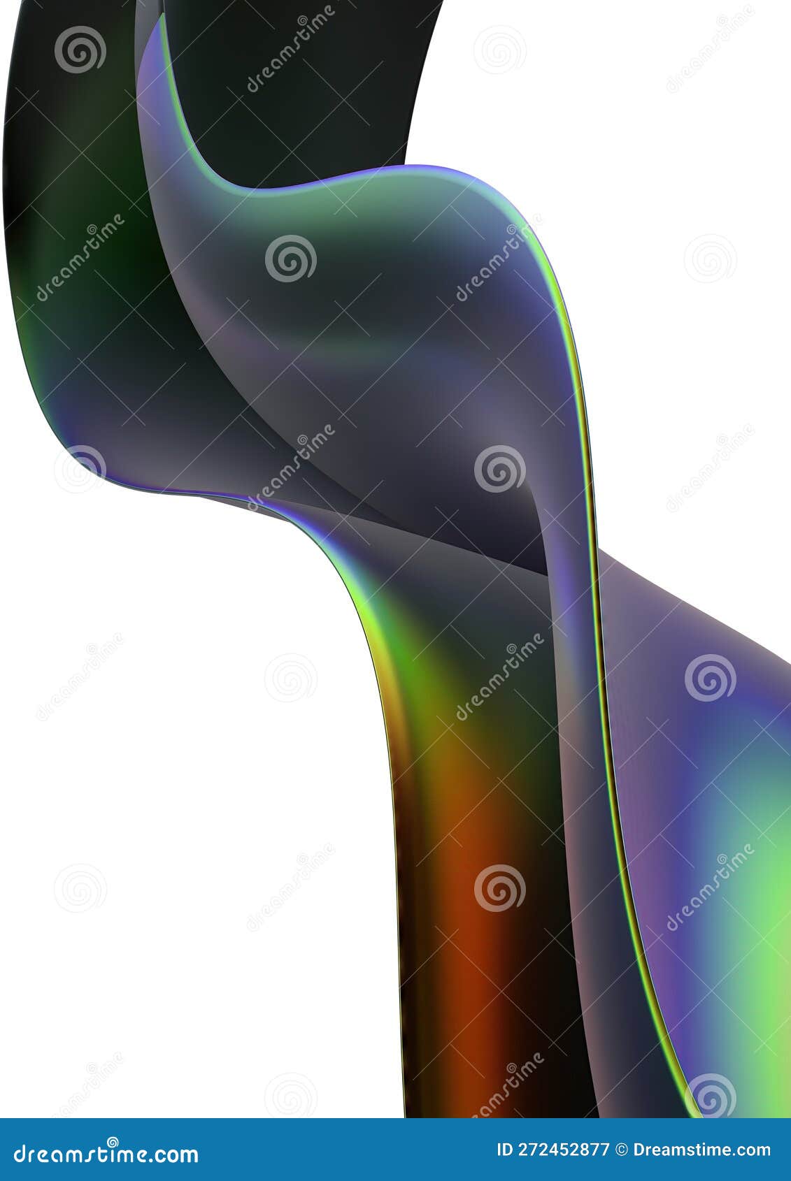 Chrome Rainbow Flowing Waves Metal Plate Abstract Dramatic Modern ...