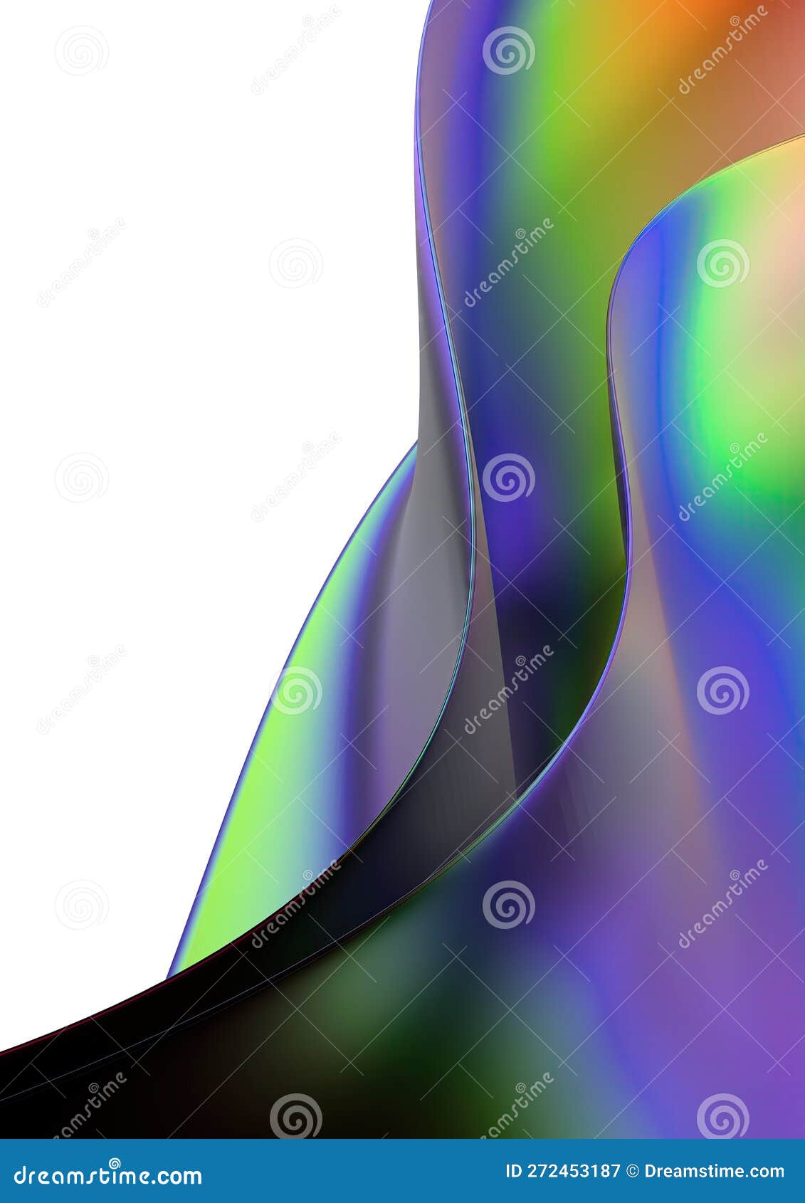 Chrome Rainbow Large Distorted Sheet Metal Abstract, Dramatic, Modern ...