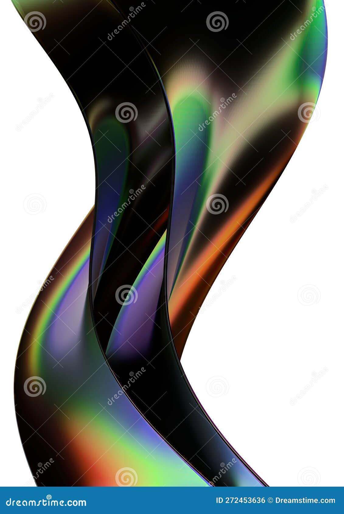 Chrome Rainbow Thin Metal Organic Plate Abstract Dramatic Modern Luxury ...