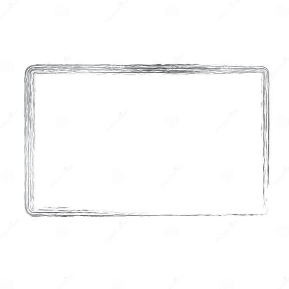 Chrome Rectangle Frame, Simple Vector Doodle Hand Draw Sketch Stock ...