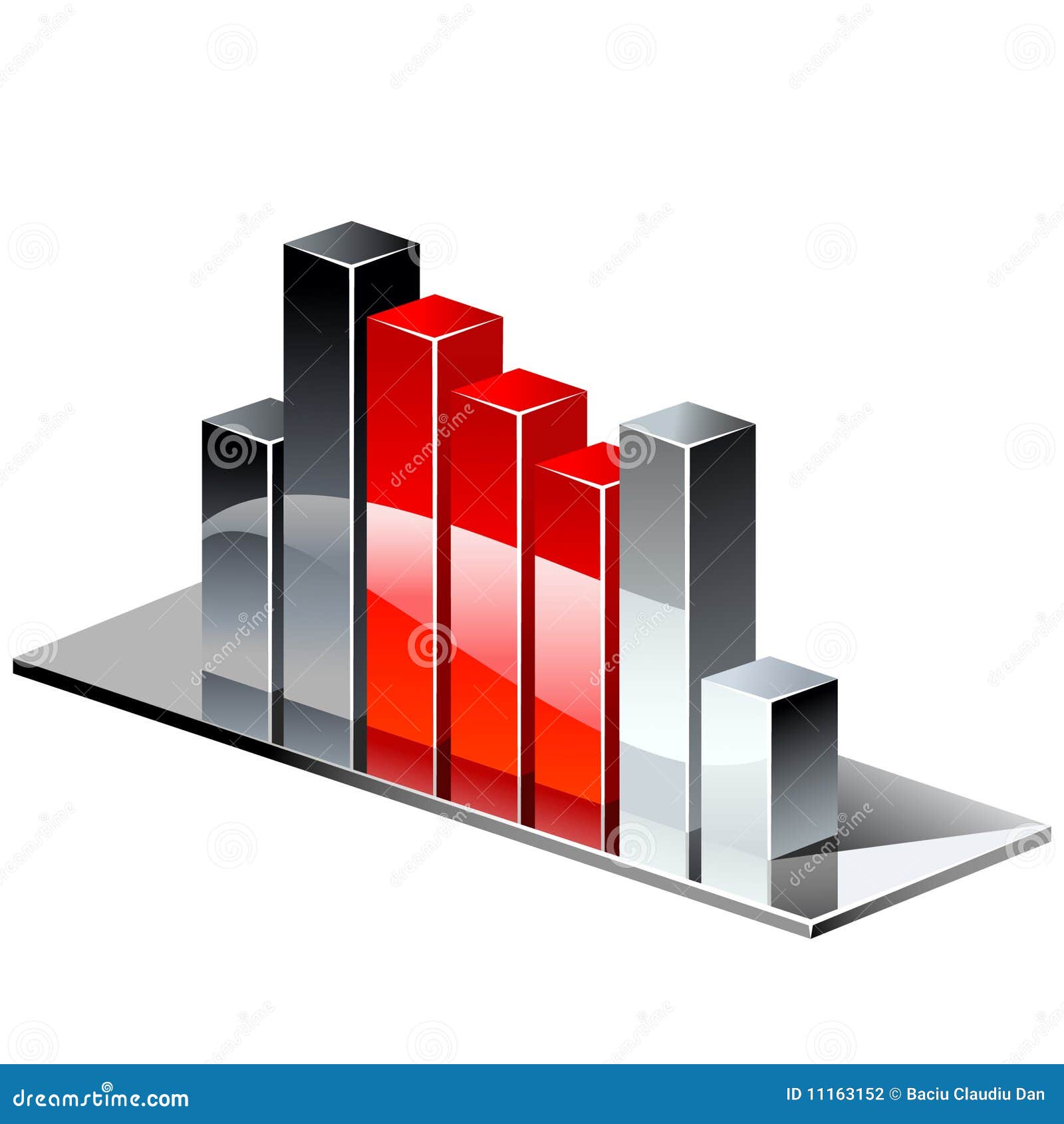Chrome 3d Graph With Arrow Stock Photography | CartoonDealer.com #16388924