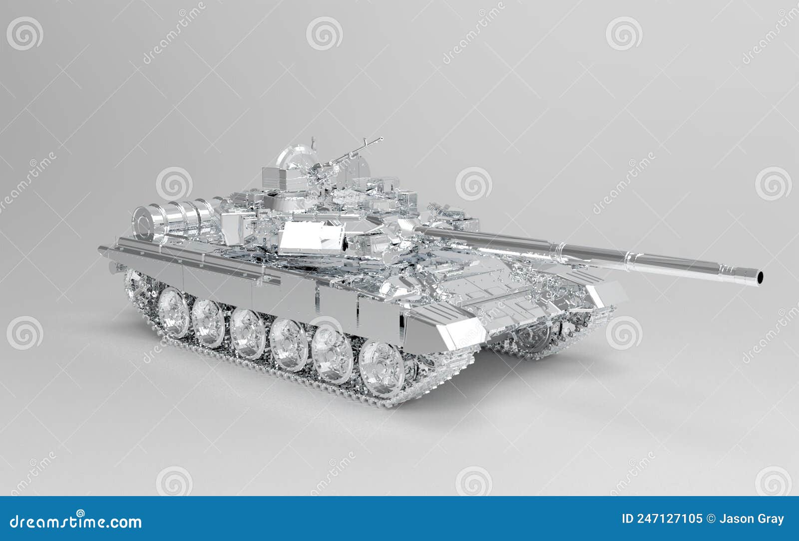 Chrome Rendered Tank stock image. Illustration of abstrakt - 247127105