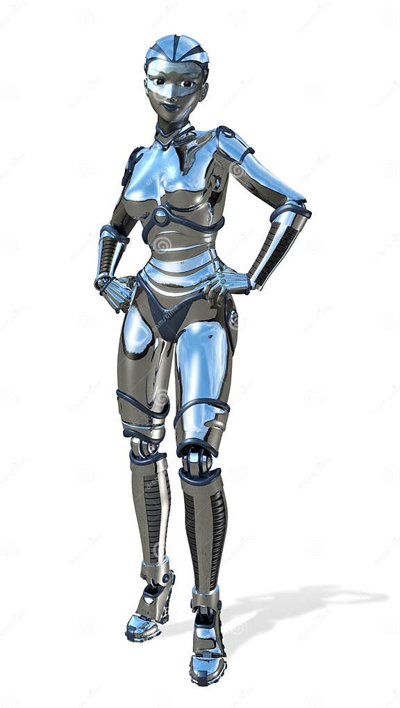 Chrome Robot stock illustration. Illustration of science - 3591479