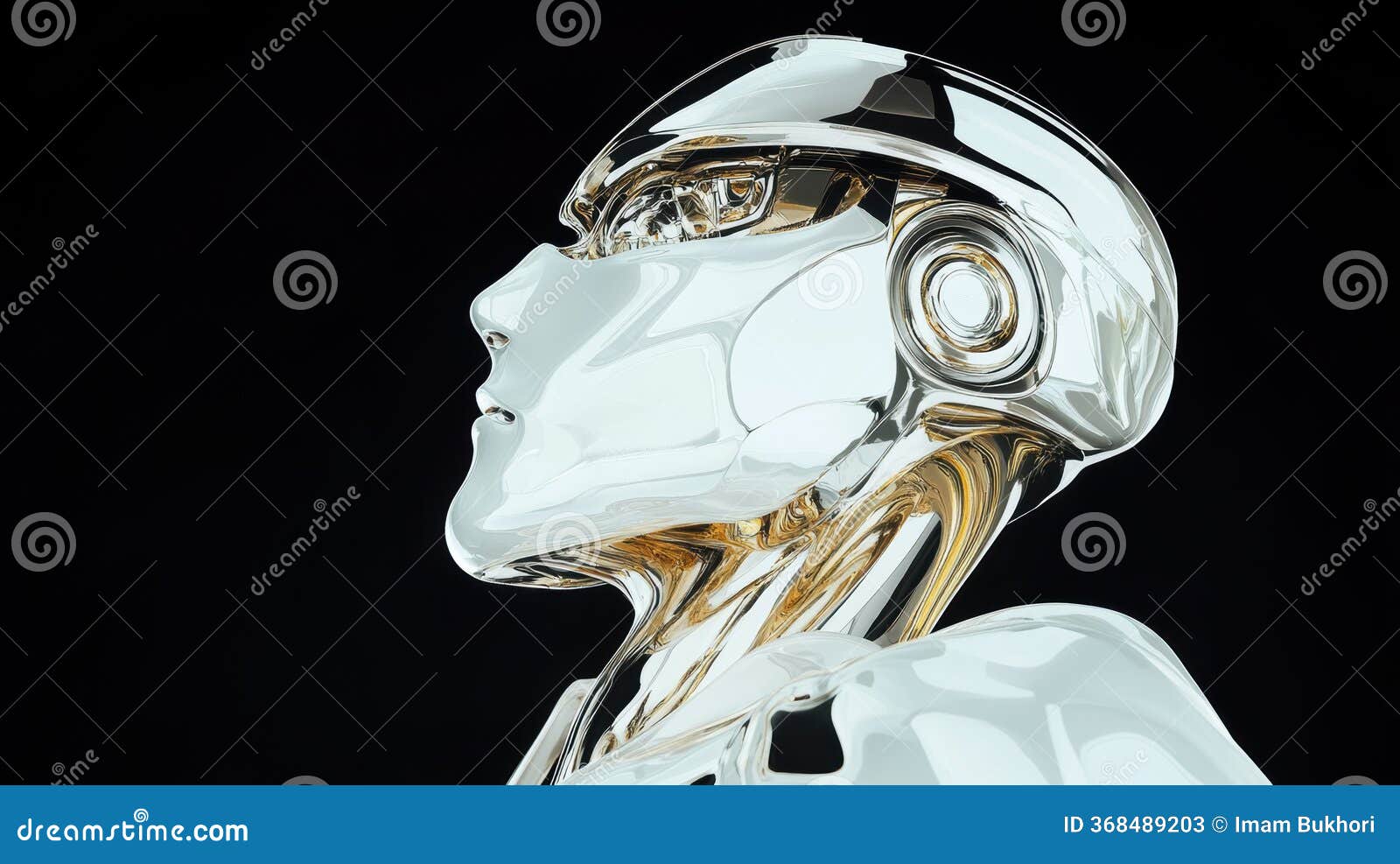 Chrome Robot Warrior Game Character 3d Outerspace Futuristic Cyborg ...
