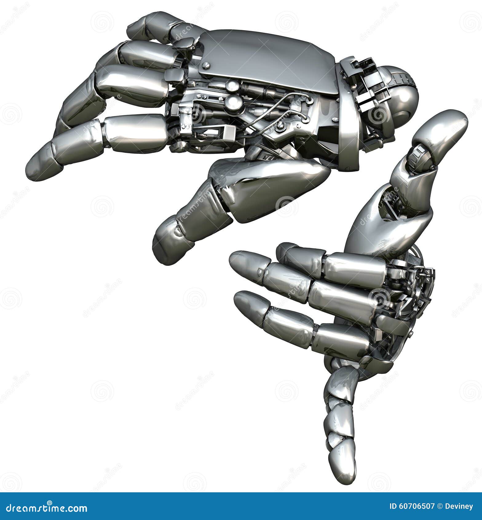 Chrome-Roboterhände stock abbildung. Illustration von humanoiden - 60706507