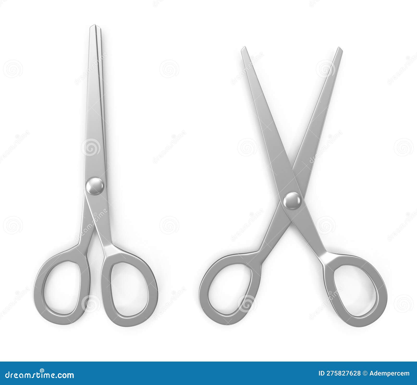 Chrome Scissors - Open and Closed Stock Illustration - Illustration of ...