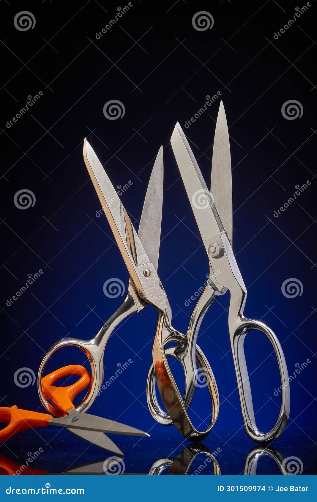 Multiple Pairs of Chrome Scissors Stock Photo - Image of triad, trio ...