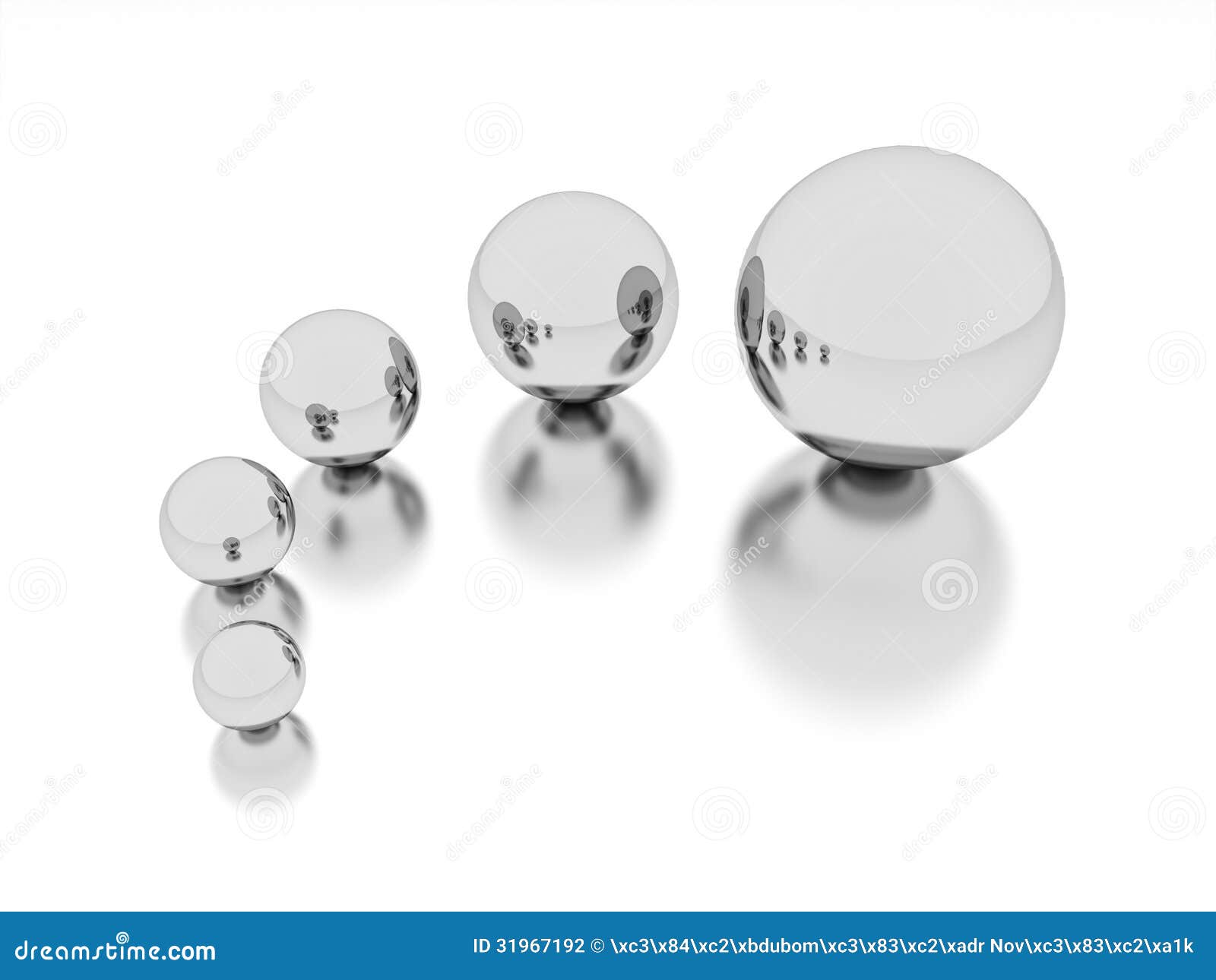 Chrome Shapes on White Background Stock Illustration - Illustration of ...