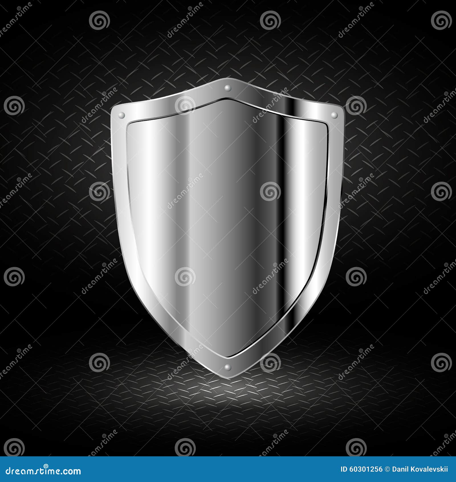 Chrome Shield on a Dark Background Stock Vector - Illustration of sign ...