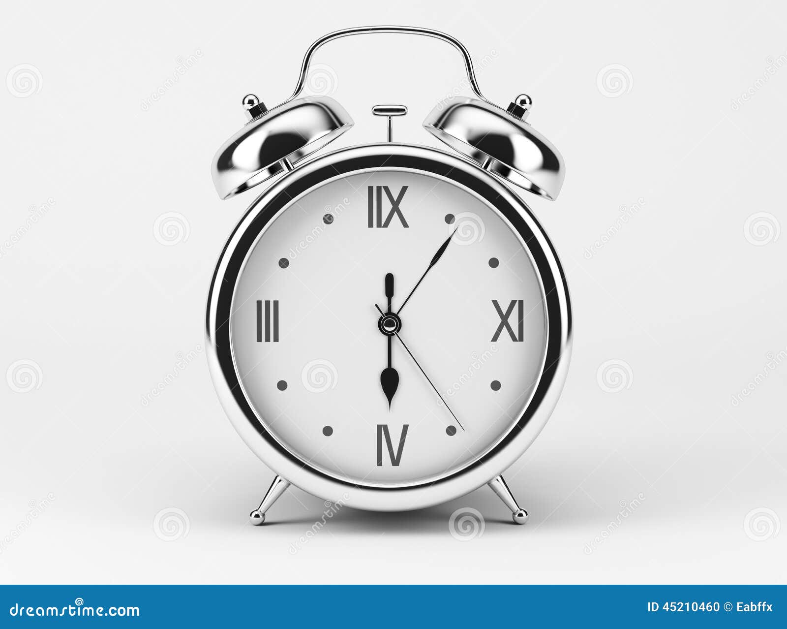 Chrome Shiny Clock stock illustration. Illustration of wake - 45210460