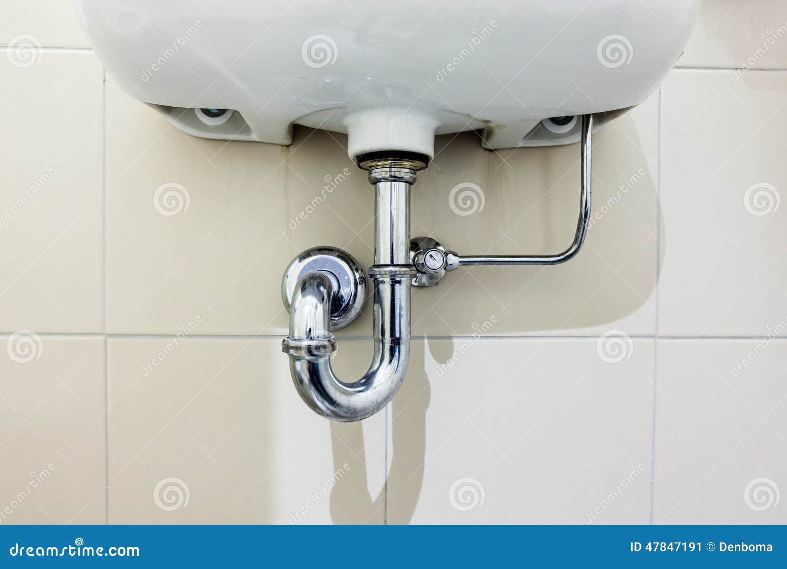 Chrome siphon stock image. Image of structure, sanitary - 47847191