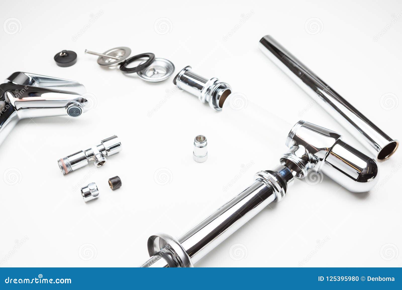 Chrome siphon and tap stock photo. Image of cleaning - 125395980