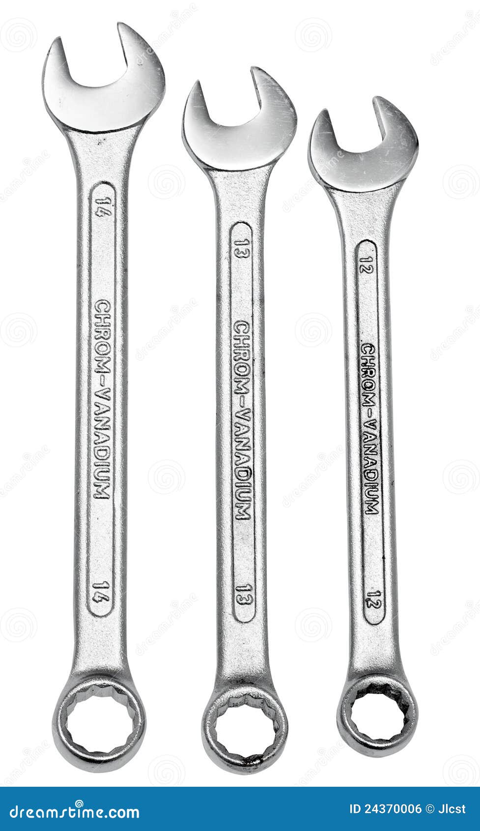 Chrome Spanners Isolated on White. Stock Photo - Image of metallic ...