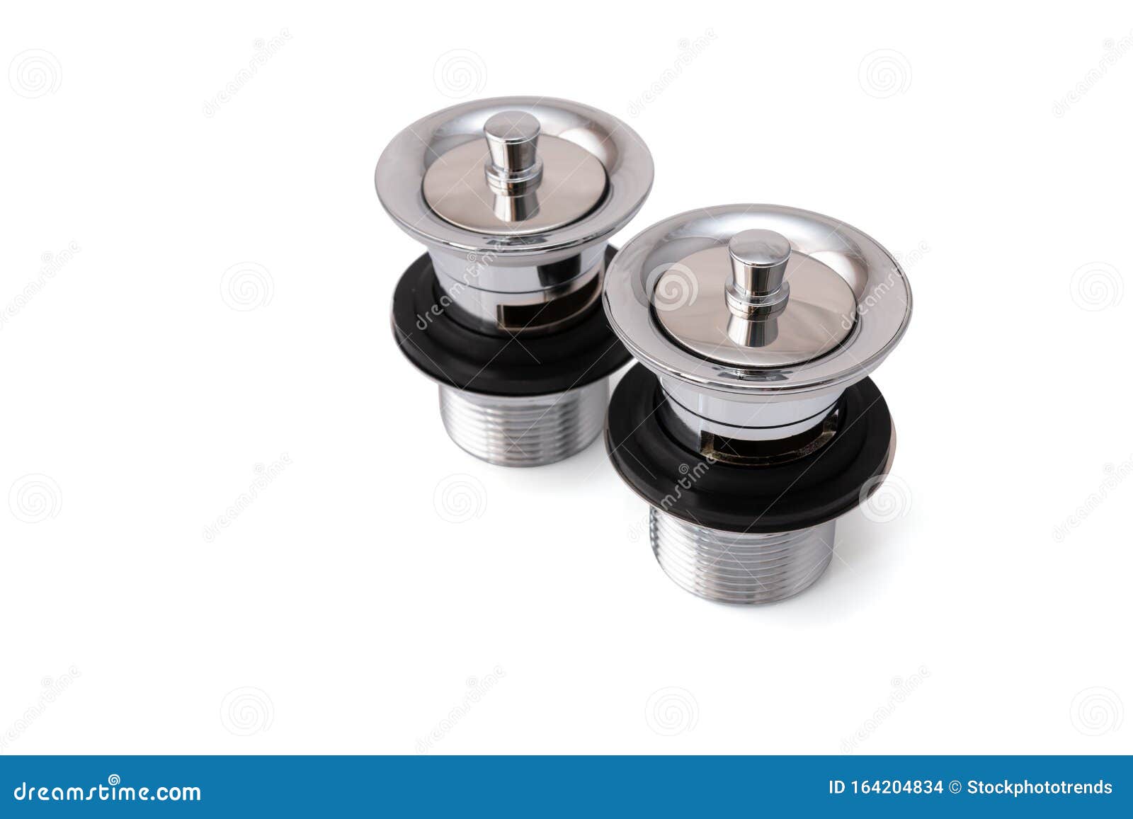 Chrome Stainless Silver Floor Drains Isolated on a White Background ...