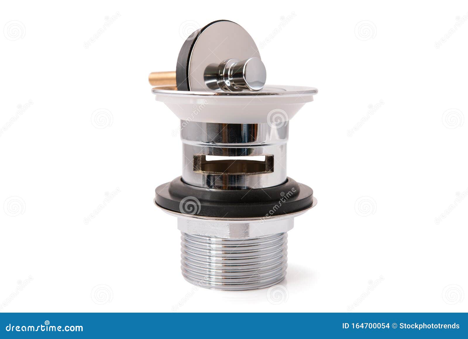 Chrome Stainless Silver Floor Drains on a White Background. Hardware ...