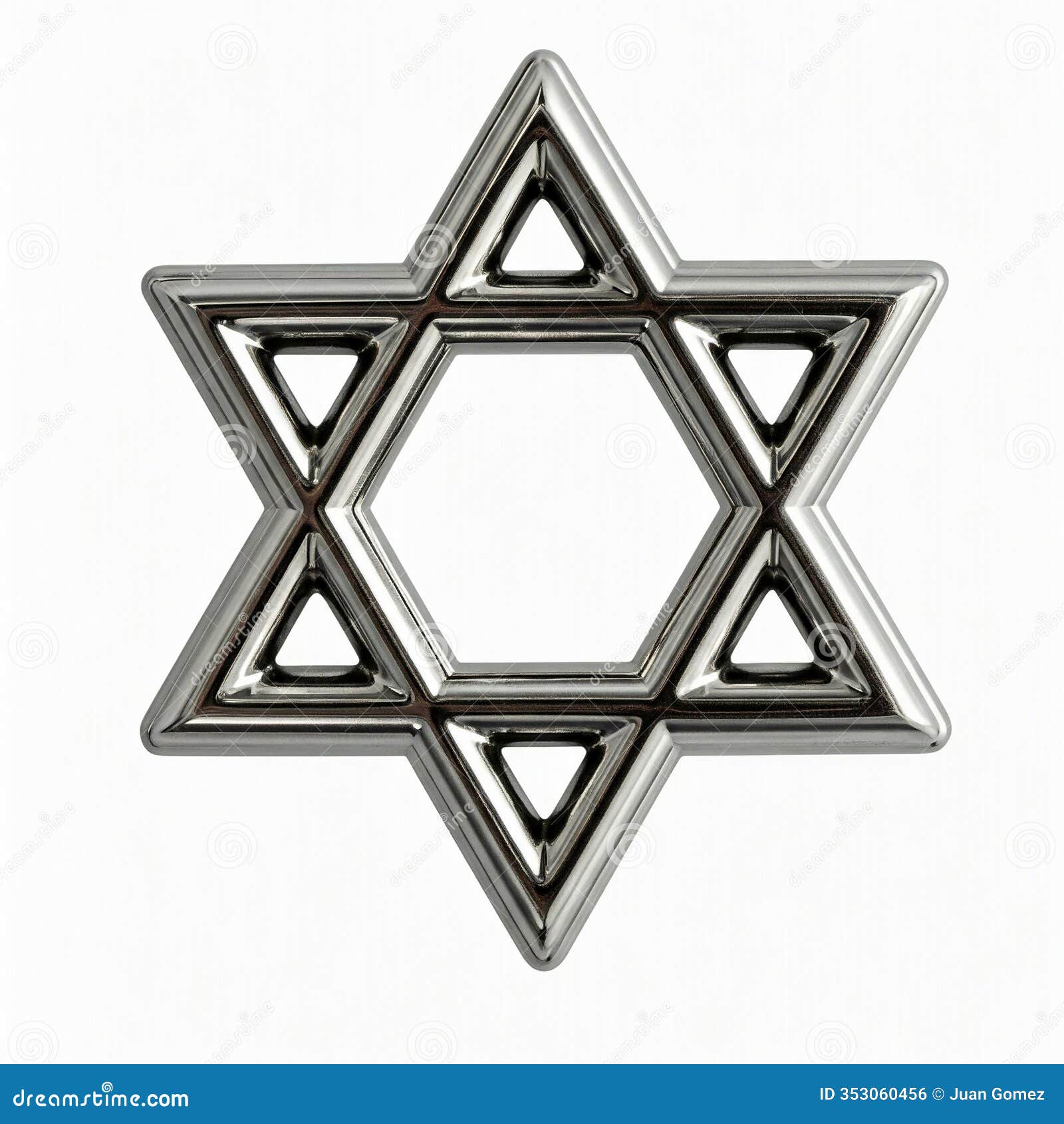 Chrome Star of David in 3d Model Stock Illustration - Illustration of ...