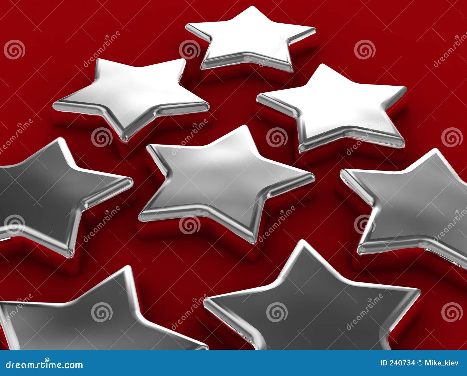 Chrome stars on red stock illustration. Illustration of emerge - 240734