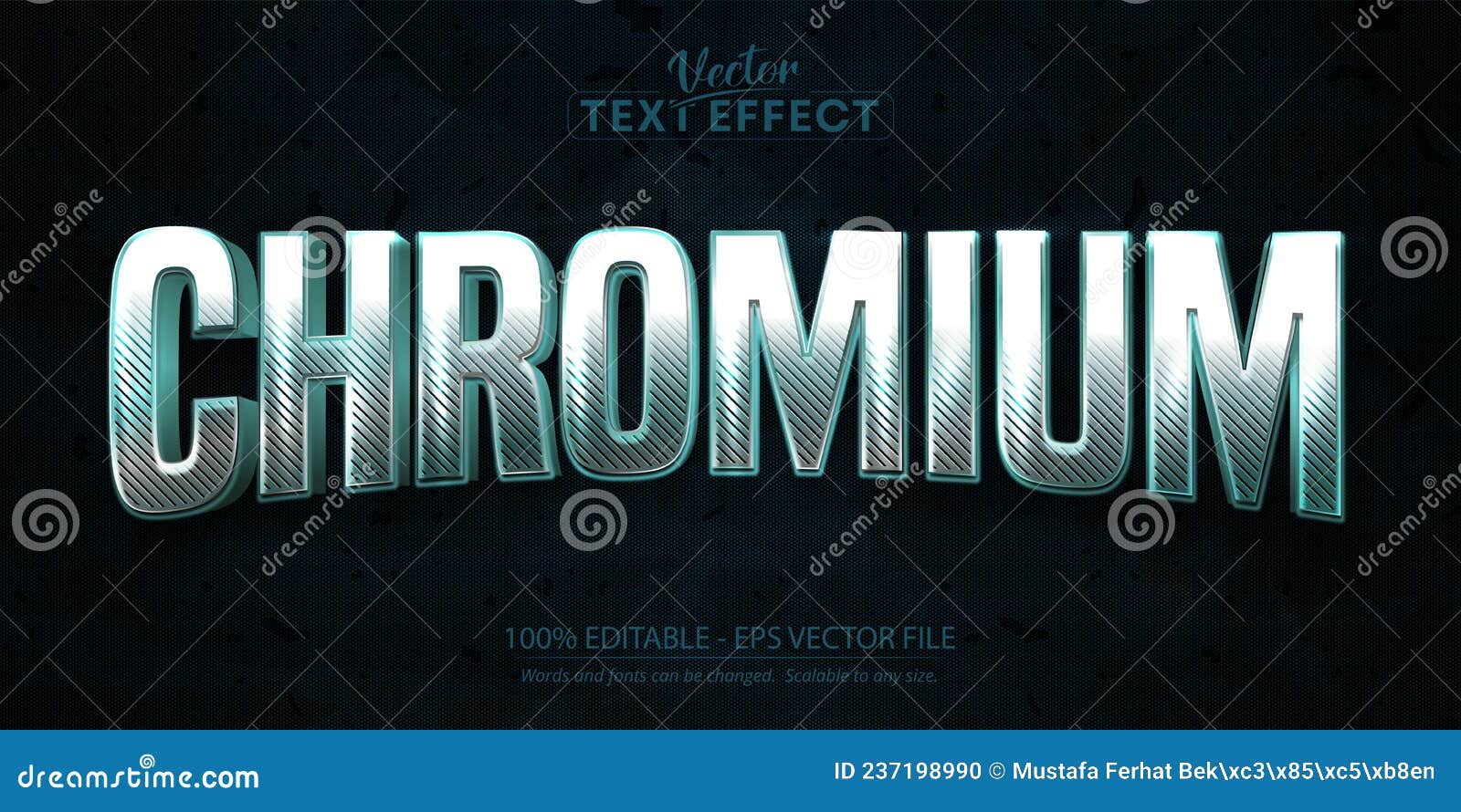 Chrome Text Effect, Editable Silver and Chromium Text Style on ...