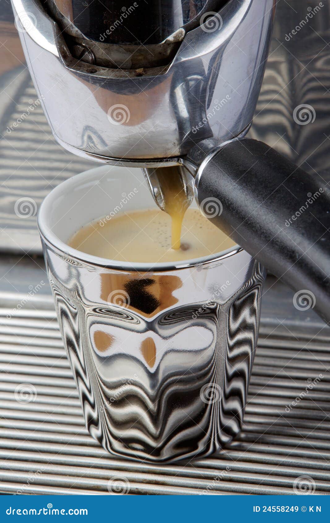Chrome Vintage Espresso Machine Stock Image - Image of cappuccino ...