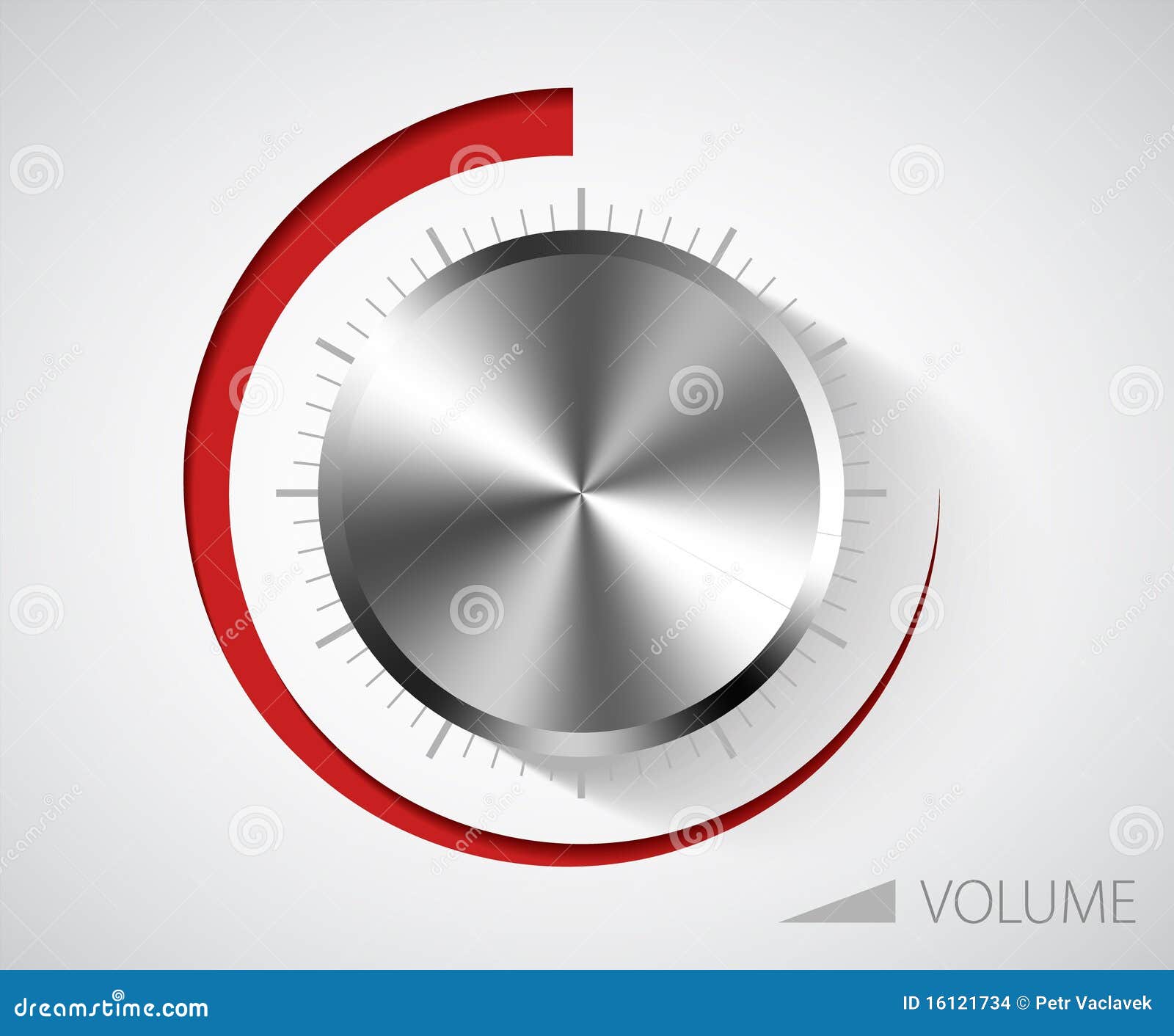 Chrome volume knob stock illustration. Illustration of audio - 16121734