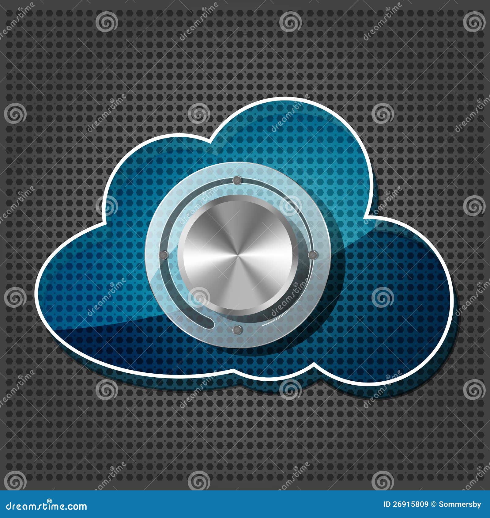 Chrome Volume Knob Turning Up Full With LED Light Meter Over White. 3D ...