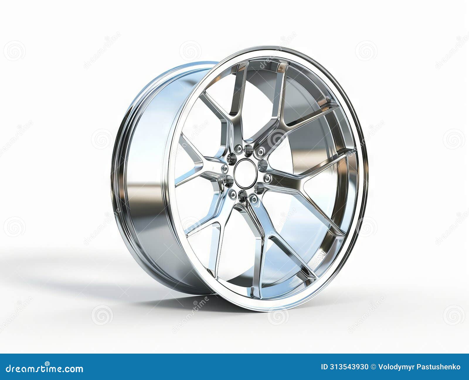 A Chrome Wheel on a White Background Stock Photo - Image of white, auto ...