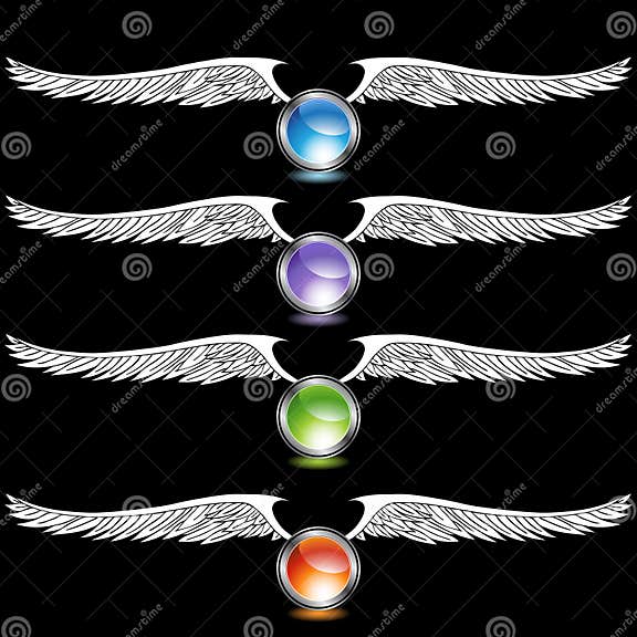 Chrome Wing Set stock vector. Illustration of shadow - 10179919
