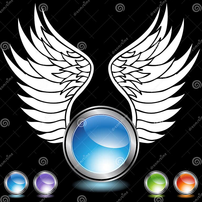 Chrome Wing Set stock vector. Illustration of icon, orange - 10228771