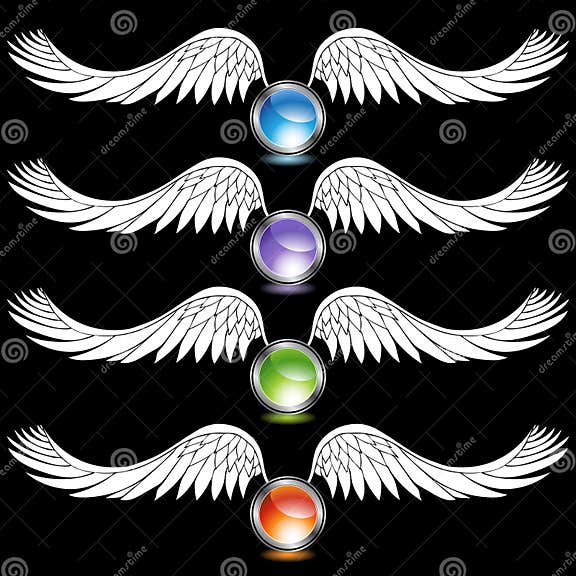 Chrome Wing Set stock vector. Illustration of decoration - 10255583
