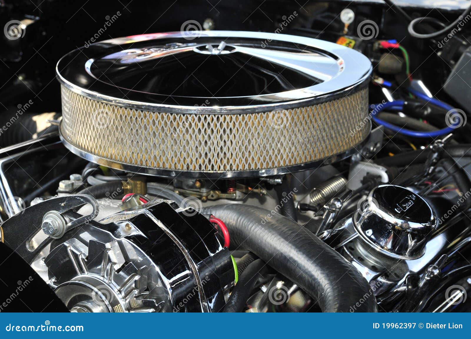 Chromed engine stock image. Image of belt, engine, still - 19962397