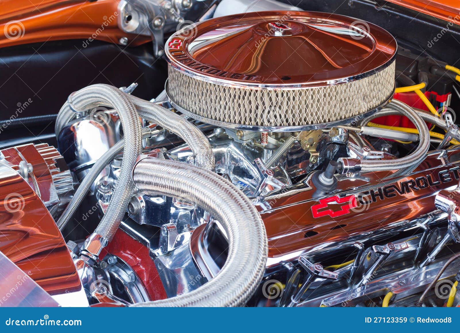 Chromed Show Car Motor editorial stock image. Image of polished - 27123359