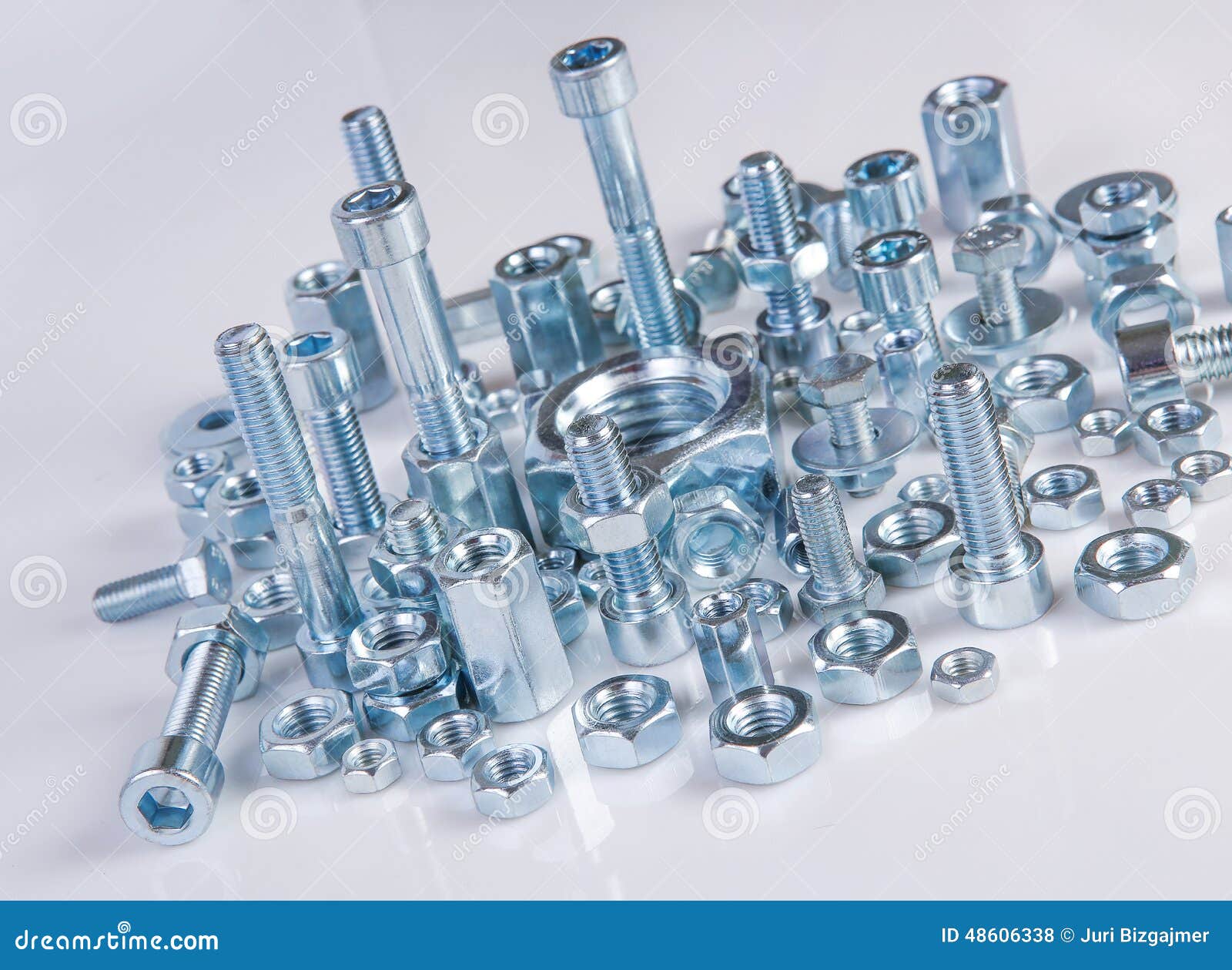 Chromeplated Bolts and Nuts Stock Photo - Image of metallic ...