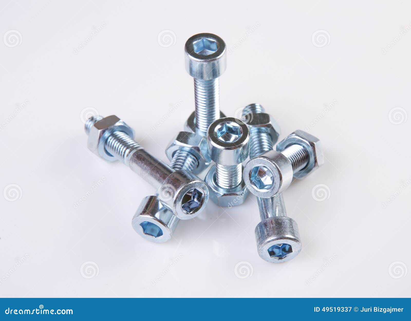 Chromeplated Bolts and Nuts Stock Image - Image of industrial, macro ...