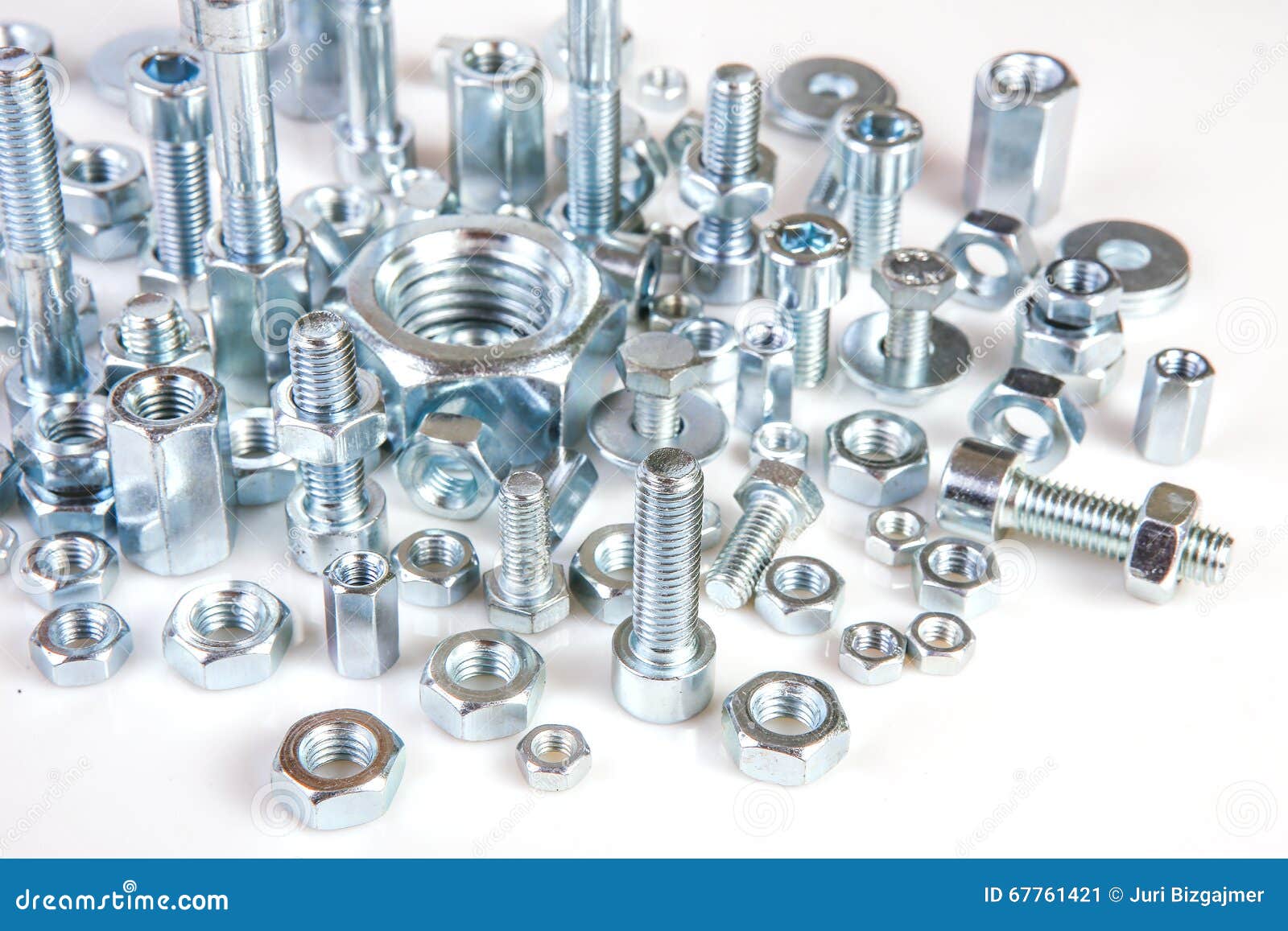 Chromeplated Bolts and Nuts Stock Image - Image of abstract, repairing ...